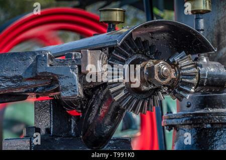 Detail of steering gear on a steam engine Stock Photo - Alamy