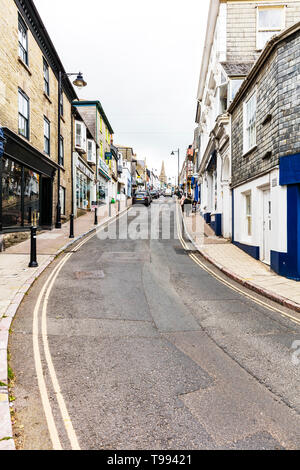 The Fore Street and shops in Kingsbridge Devon UK Stock Photo - Alamy
