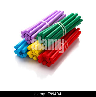 Colorful counting rods for kids to learn mathematics on white Stock ...