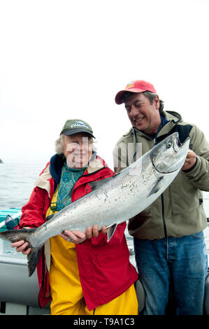 Diane Wilson with Chinook salmon caught at Waterfall Resort,Prince of ...