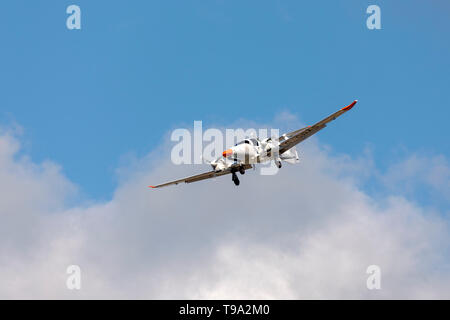 Diamond DA-62 (G-GBAS) performing ILS/DME instrument calibration in MLA ...