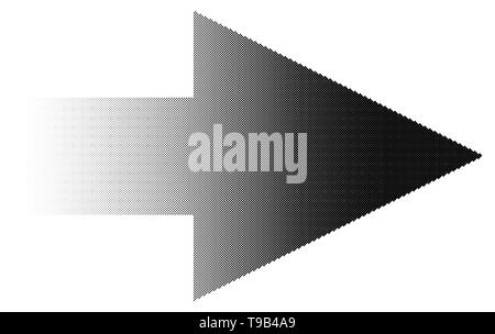 Halftone arrow with fading gradient. Half-tone arrow shape Stock Vector ...