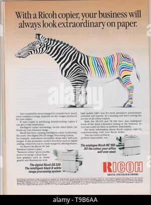 Ricoh copiers advertisement advert paper ad dog 1990s Stock Photo - Alamy