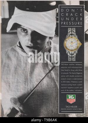 poster advertising TAG-Heuer watch with Cara Delevingne in magazine ...