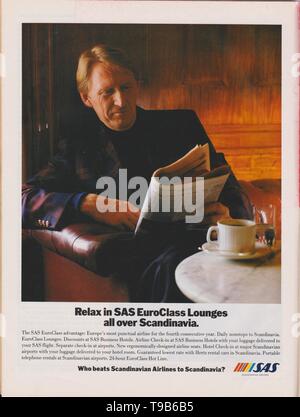 SAS Scandinavian airlines advert in a LIFE magazine April 1967 ...