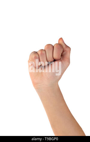 Woman hand with fingers folded into a fist pointing up Stock Photo - Alamy