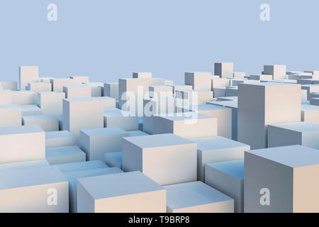 Abstract cuboids illustration. Construction, architecture, skyline ...
