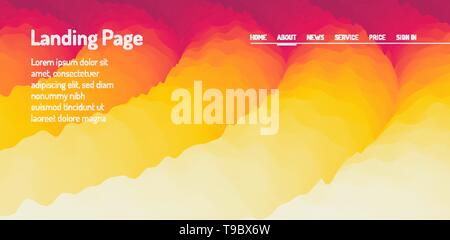 Landing page website mockup abstract background. Vivid bright gradient ...