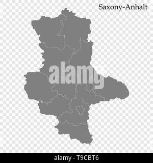 Saxony-Anhalt districts map Stock Vector Image & Art - Alamy