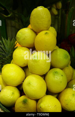 Assortment of fresh lemons at fruit market in Amalfi Italy Stock Photo ...