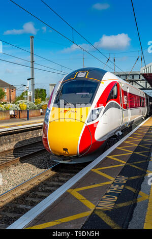 Hull Azuma trains in their new blue livery Stock Photo - Alamy