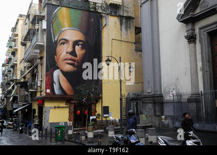Saint Gennaro mural Naples Italy Stock Photo - Alamy