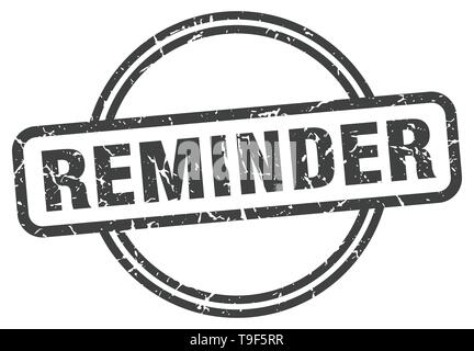 reminder stamp. reminder vintage gray label. Sign Stock Vector Image ...