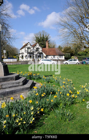 The Three Horseshoes, Letchmore Heath, Hertfordshire, stands beside the ...