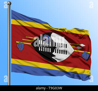 In swaziland waving flag and sky Stock Photo - Alamy