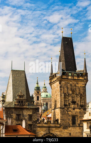 Lesser Town Bridge Towers in Prague, Czech Republic Stock Photo - Alamy