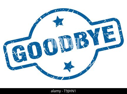 goodbye stamp. goodbye vintage blue label. Sign Stock Vector Image ...