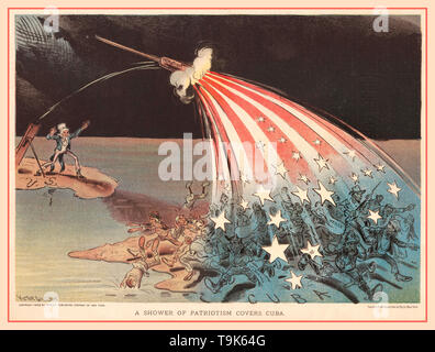 Spanish-American War Political Cartoon, 1898 Stock Photo - Alamy