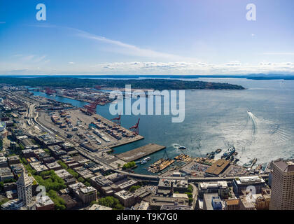 Seattle Bay Waterfront Downtown Town City Washington United States ...