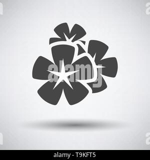 Frangipani flower icon on gray background with round shadow. Vector ...