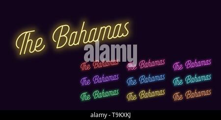 Bahamas. Set of typography style country illustrations. Bahamas map ...