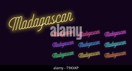 Madagascar. Set of typography style country illustrations. Madagascar ...