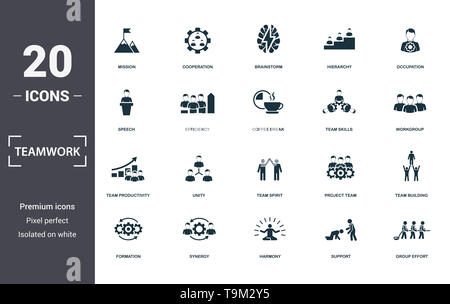 Teamwork icons set collection. Includes simple elements such as ...