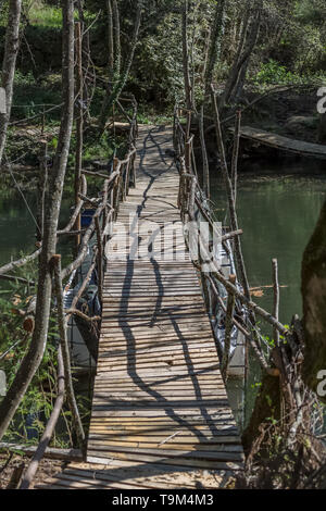 View of ecological bridge, made with recycled materials, in pedestrian ...