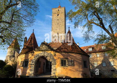 The Castle Gate and the Burg Garden, Rothenburg ob der Tauber, Germany ...