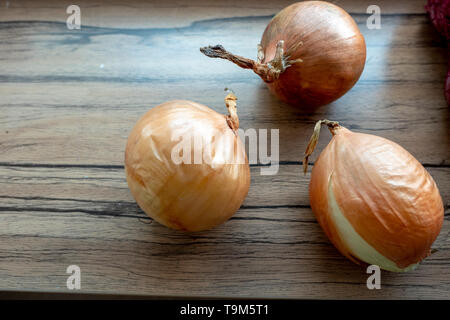 Onion in shell ready to be processed in the kitchen Stock Photo - Alamy
