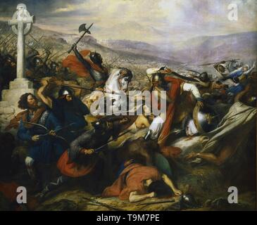 Charles Martel at the Battle of Tours or Poitiers, 10 October 732 Stock ...