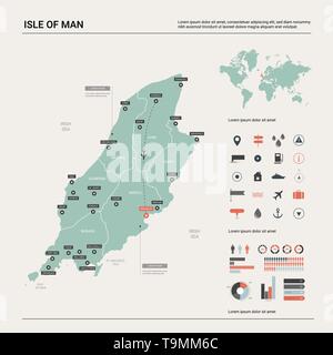 A contour map of Isle of Man. Vector graphic illustration on a ...