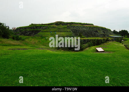 view of a circular pyramid in the archaeological zone of Guachimontones ...
