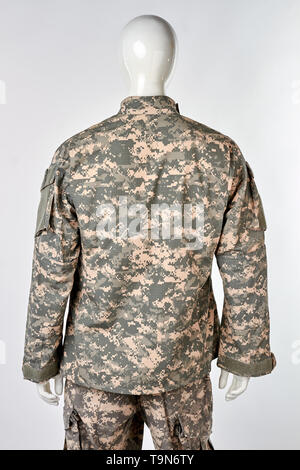 Rear view of an infantry soldier wearing a full pack at Rennes Barracks ...