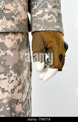 Mannequin hand with fingerless glove. White isolated background Stock ...