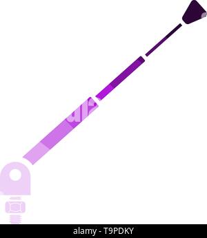 Radio Antenna Component Icon. Flat Circle Stencil Design With Long ...