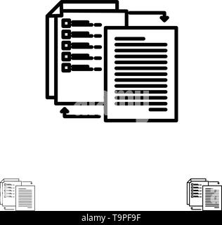 Block file icon line isolated on white background. Black flat thin icon ...