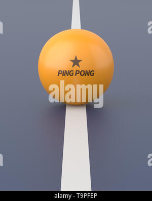 Yellow ping pong racket for table tennis with gold ball isolated on ...