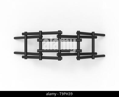 Leonardo Da vinci self supporting bridge isolated in white background ...