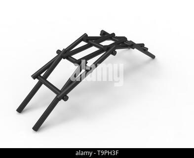 Leonardo Da vinci self supporting bridge isolated in white background ...