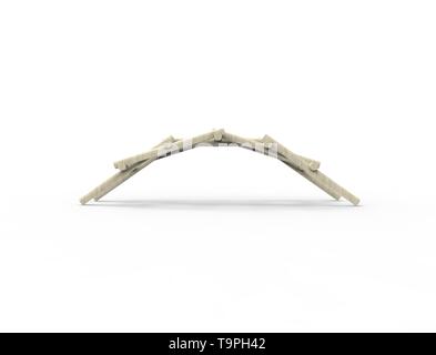 Leonardo Da vinci self supporting bridge isolated in white background ...
