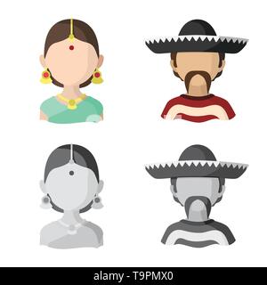 Vector illustration of imitator and resident symbol. Collection of ...