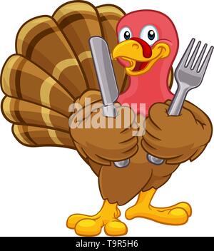 Turkey Thanksgiving or Christmas Cartoon Character Stock Vector Image ...