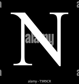 Nu Greek letter icon, Nu symbol in ancient Greek frame, vector ...