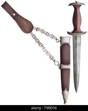 An SA honour dagger Etched Damascus blade with gilt motto, and "SA ...