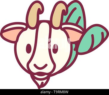 Capricorn zodiac sign. One line drawing. Astrological icon with ...