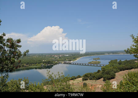 Aliakmonas or Haliacmon river and Dam in North Greece Stock Photo - Alamy