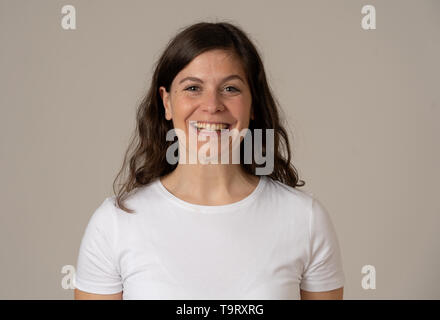 Positive emotions. Lifestyle concept. Close up of young charming ...