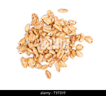 Heap of fluffy wheat grains isolated on white background Stock Photo ...