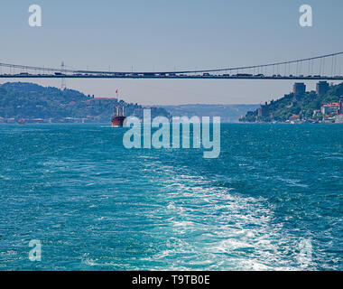 Istanbul Second Bosphorus bridge. View of the Fatih Sultan Mehmet ...